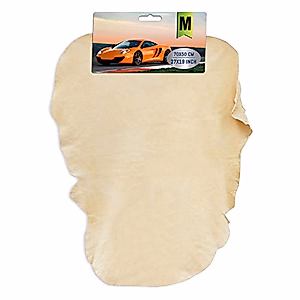 Chamois Cloth for Car 20'' x 27.6'' (3.7 sq ft) Shammy Towel Car Wash Drying Towel Absorbent Real Leather Lint Free Streak Free Cleaning Cloth