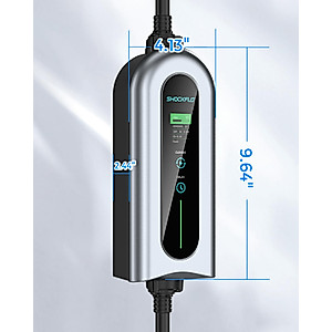 ShockFlo G1 Level 2 EV Charger (40Amp, 240V, NEMA 14-50P), Wall-Mounted EVSE SAE J1772 EV, Portable Electric Vehicle Charger with Adjustable Current/Timing Delay, Plug-in Home EV Charging Station