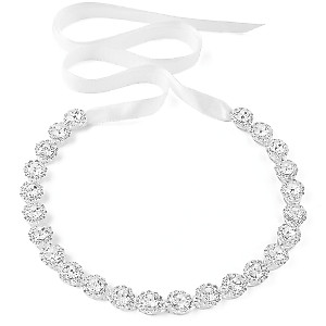 Crystal Wedding Headband Bridal Headpiece Hair Jewelry for Brides and Bridesmaids Silver