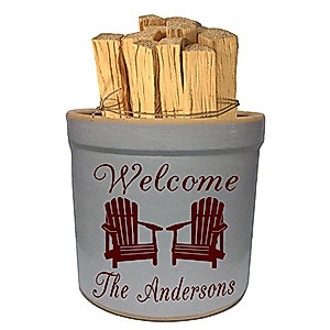 2 Gallon Personalized Stoneware Crock - Adirondack Welcome