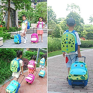 yodo Zoo 3-Way Kids Suitcase Luggage or Toddler Rolling Backpack with wheels, Medium Dinosaur