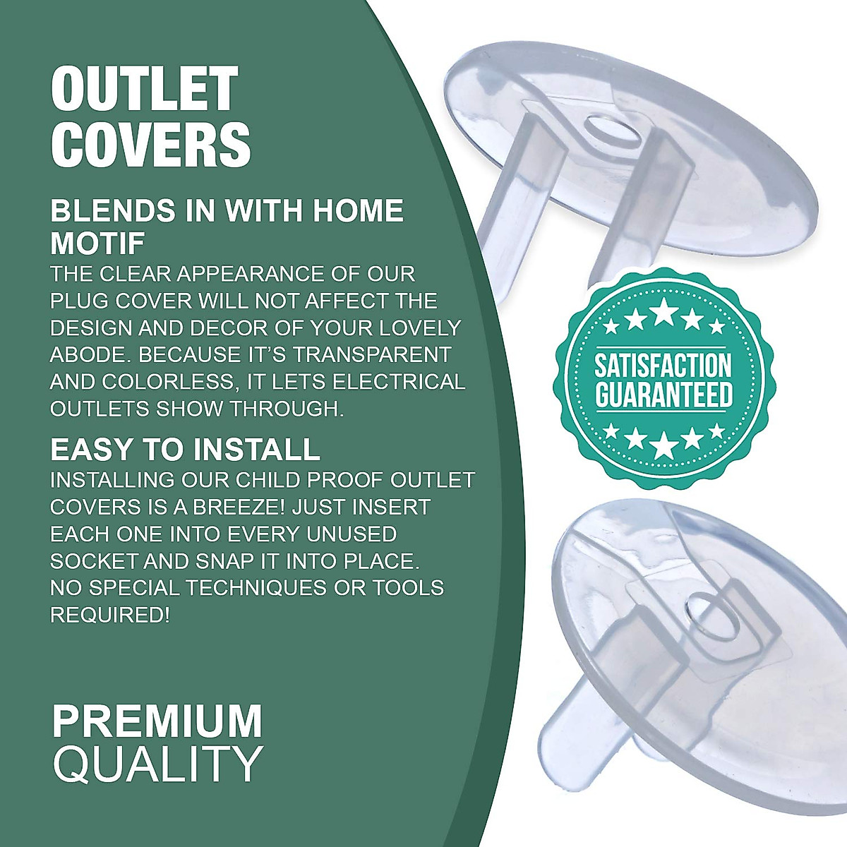 AZbébé Plug Protectors | Wall Outlet Covers for Child Safety & Baby Proofing | Ultra Clear Protective Cap with Water Proof Design | Best Home Electrical Socket Cover | Pack of 32 Transparent Caps