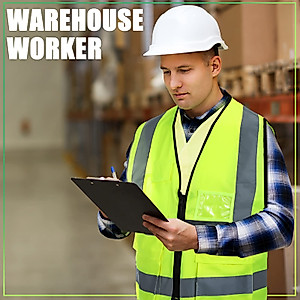 10 Pack Safety Vest with Pockets and Zipper High Visibility Reflective Safety Vest for Women Men Work, Construction, Cycling, Running