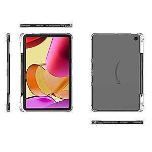 BOZHUORUI Clear Case for Amazon Kindle Fire Max 11 Tablet (13th Generation-2023 Release) - Slimfit Lightweight TPU Transparent Flexible Soft Shell Back Cover with Stylus Pen Holder (Clear)