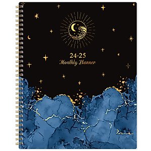 2024-2025 Monthly Planner/Calendar - 2 Years Monthly Planner 2024-2025, 9" x 11", Jan 2024 - Dec 2025, 2024 Planner with 24 Month Tabs, Twin-Wire Binding, Two-Side Pocket, Inspirational Quotes + Notes