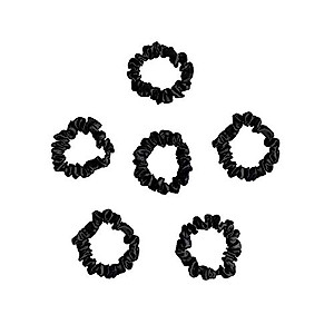 6 Pcs Silk Hair Scrunchies Soft & Comfortable Small Silk Scrunchy Skinny Hair Ties Bows Ropes Elastics Ponytail Holders for Women Girls Hair Accessories