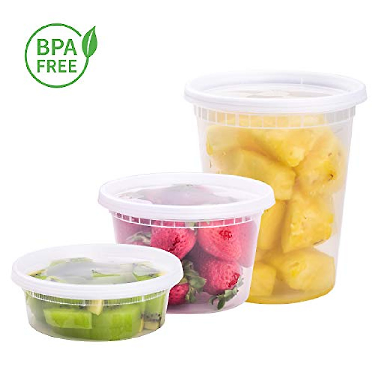 TashiBox [8 oz,16oz,32oz,48Sets,16Sets each size Plastic food storage containers with lids airtight,BPA Free,Microwave/Dishwasher/Freezer Safe