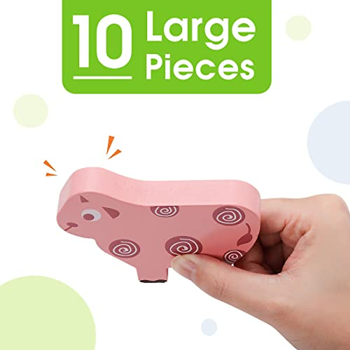 Montessori Toys for 2 3 4 Year Old, 10pcs Wooden Animal Blocks Sorting & Stacking Toys for 2-4 Year Old Toddlers Girl Boy Gifts, Kids Preschool Educational Toys Fine Motor Skills Learning Games