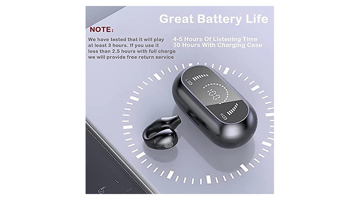 Open-Ear Bone Conduction Headphones - Wireless Bluetooth Earbuds