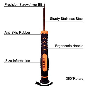 Hscakee Eyeglass Repair Kit with 6 PCS Flathead and Phillips Screwdrivers and Glasses Screws for Glasses, Eye Glass, Sunglass Repair