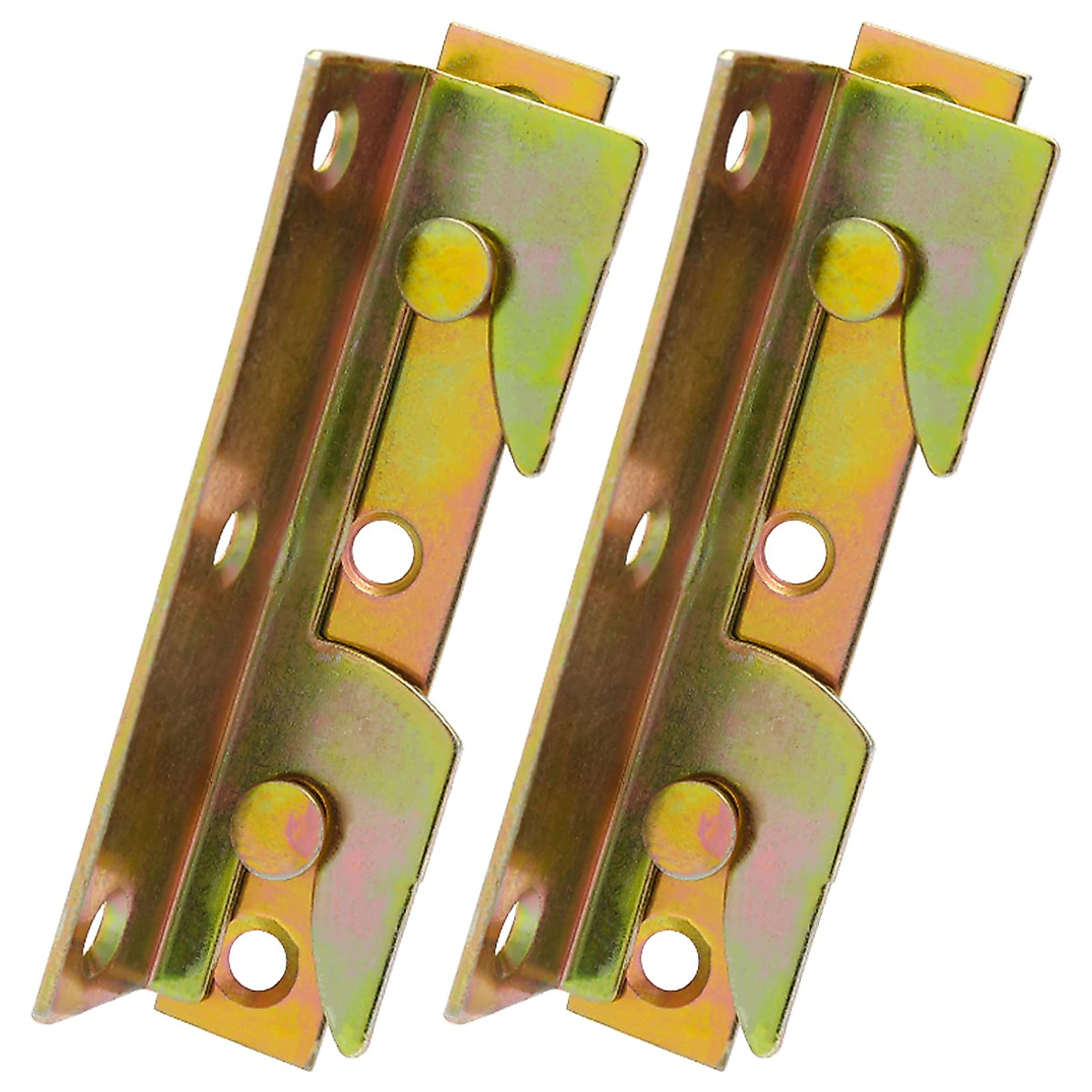 BokWin 4 Sets No Mortise Bed Rail Fittings Wooden Bed Frame Connectors Metal Bed Rail Fasteners