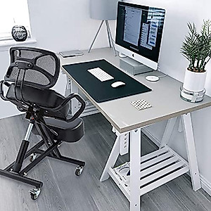 VONOYA Kneeling Chair with Back Support | Ergonomic Office Chair for Home or Office Desk | Adjustable Posture-Improving Desk Chair with Wheels and Thick Cushions, Black