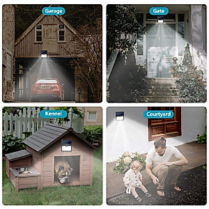 Daffodil Solar Lights Outdoor LEC800B - 46 LED Solar Motion Sensor Security Lights with 270 ° Wide Angle/3 Lighting Modes/IP65 Waterproof/for Garden Fence Patio Garage Front Door Yard Deck