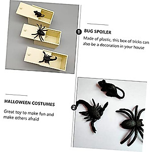 TOYANDONA Wood Toys Spider Trick 1 Set 6Pcs Manipulative Props Prank Toy Toys Gifts for Handmade Fun Practical Surprise Surprise Toys Spider Toys Plastic Gift Box Manual Wooden Toys