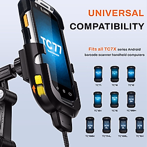 Car Mount Charger for Zebra Symbol TC77 TC70 TC72 TC75 TC70X TC75X TC700H TC700K TC77HL TC720L Handheld Barcode Scanner - Sturdy Vehicle Holder with 5V 2A Cigarette Lighter Charging Cable