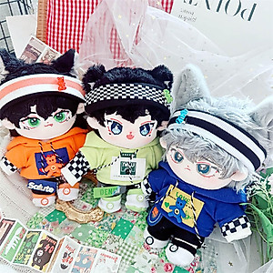 niannyyhouse 20cm Plush Doll Clothes Headwear Hoodie Pants Shoes Loose Cave Bear Set 8in Soft Stuffed Plush Toy Dress Up (Green)