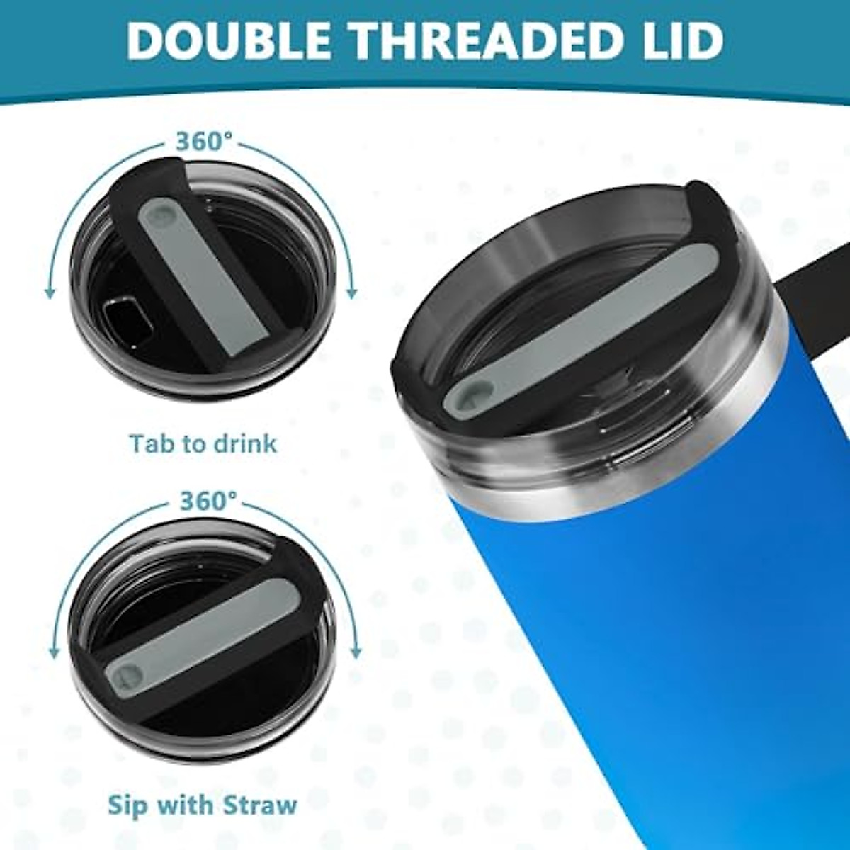 FRCSDIY Sunflower Insulated Tumbler with Handle and Straw Lid,30oz Leakproof Stainless Steel Cup BPA-Free Water Bottle