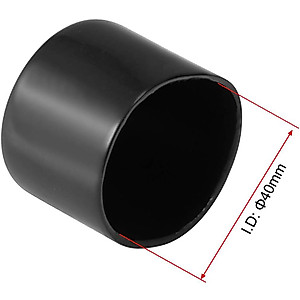 BOXONLY 40mm Screw Thread Protectors Rubber End Caps Vinyl Flexible Bolt Screw Rubber Caps,Black,4pcs