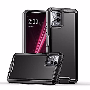 LEKEVO for REVVL 6 Pro 5G / REVVL 6X Pro 5G Case, with Screen Protector, Military Grade Drop Proof Dual Layer Heavy Duty Rugged Protective Phone Shell (Black)
