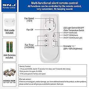 SNJ 52 inch Black Ceiling Fans with Lights and Remote, Low Profile, Modern, Ceiling Fan, Bedroom, Indoor, Outdoor, Home, Fandelier, LED, Dimmable, Tri-Color Temperature, Quiet Reversible, 1084…