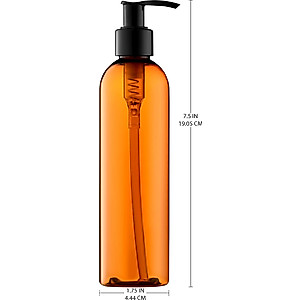 Bar5F Pump Bottle Dispenser 8.5-Ounce UV Protection for Lotion Oil Cream Soap Shampoo Empty Refillable BPA-Free 6-Pack