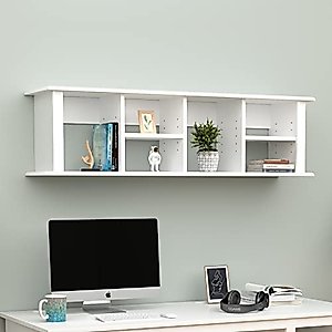 White Wall Mounted Desk Hutch