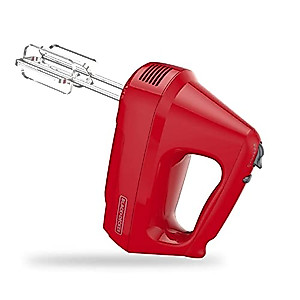 Black & Decker MX3200R 6-Speed Hand Mixer, Red
