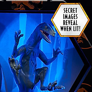 WOW! STUFF PODS - Jurassic Dominion - Velociraptor Blue | Light-Up Bobble-Head Figure | Official Fallen Kingdom Merchandise, Toys and Gifts for Boys and Girls, 4 inches