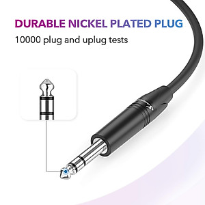 Sovvid Male XLR to 1/4 (6.35mm) TRS Jack Balanced Microphone Cable 6FT, TRS to XLR Male Cable Mic Cord for Dynamic Microphone