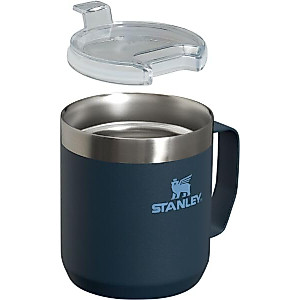 Stanley Stay-Hot Camp Mug 12 oz | Press Fit Drink Through Lid | Cup for Coffee, Tea and Drinks | Insulated Stainless Steel Coffee Mug | BPA-Free | Navy