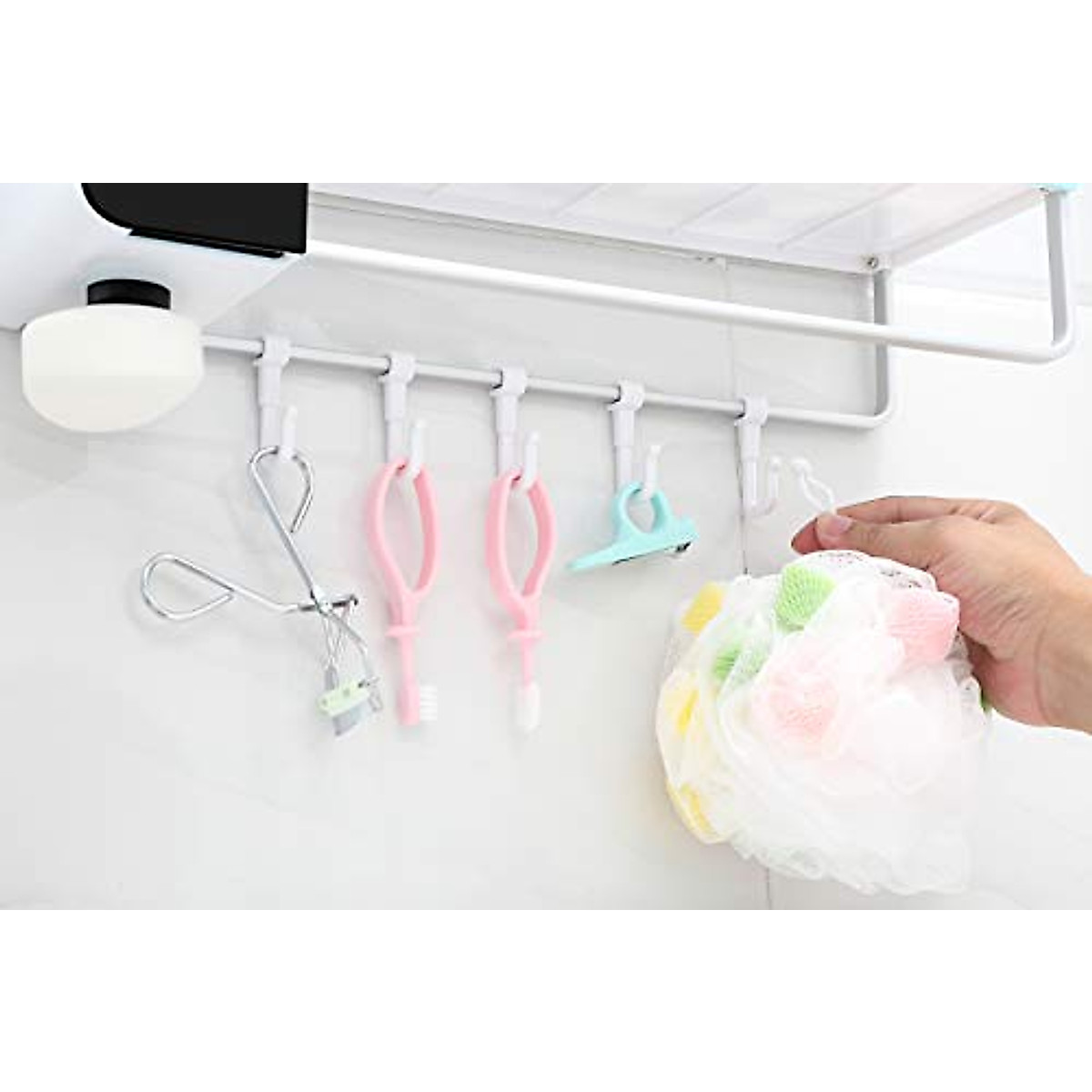 iHEBE Adhesive Bathroom Shelf Storage Organizer Wall Mount No Drilling Shower Shelf Kitchen Storage Basket Rack Shelves Shower Caddy