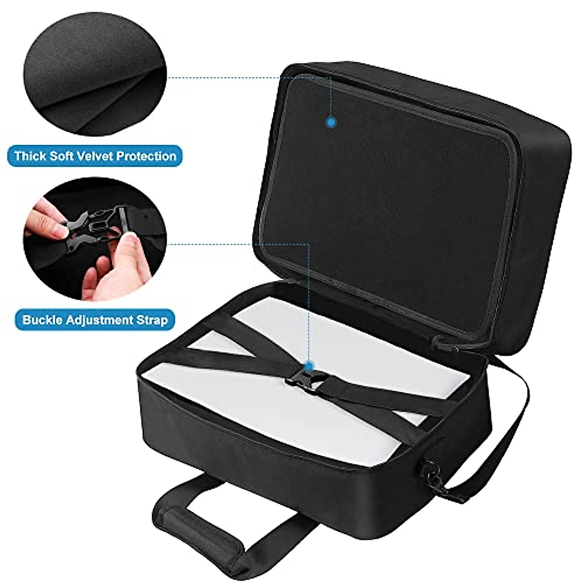 TAYCASE Carrying Case for Ps5, Large Travel Case Compatible with Playstation 5, Black