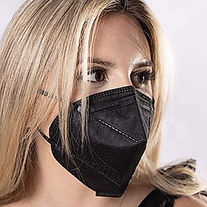 Aidway 5 Layer Face Mask Made In USA Pack of 10 Masks (Black)