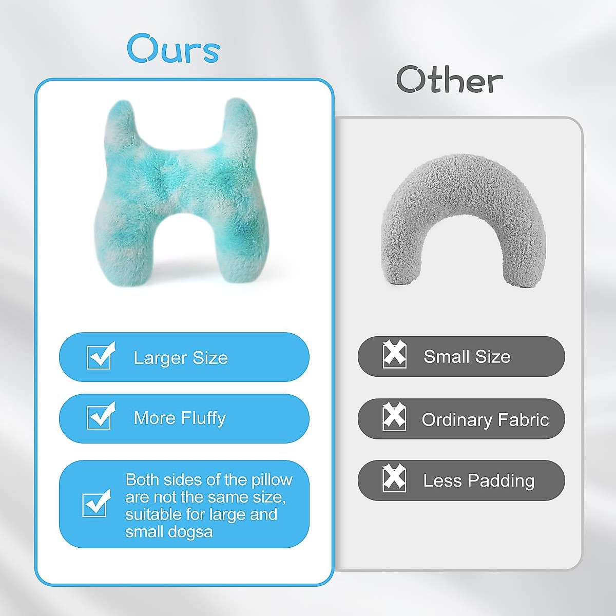 UXIETIN Dog Pillows for Large Dogs,Soft Faux Fur Dog Pillows for Neck,Dog Pillows with Two Sizes for Large Dogs and Medium Dogs forAnxiety Relief,Large Dog Calming Toy