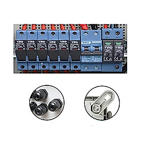 6 String Combiner Box for Solar Panel System, Solar Combiner Box with Lightning Arrest 63A Circuit Breaker 15A Rated Current Fuse IP66 Waterproof