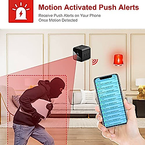 SITABIER Hidden Camera Spy Camera, WiFi Security Nanny Cam, Mini Home Indoor Outdoor Surveillance Cameras with Audio and Video, Wireless Full HD Recorder with Motion Detection and Night Vision, black