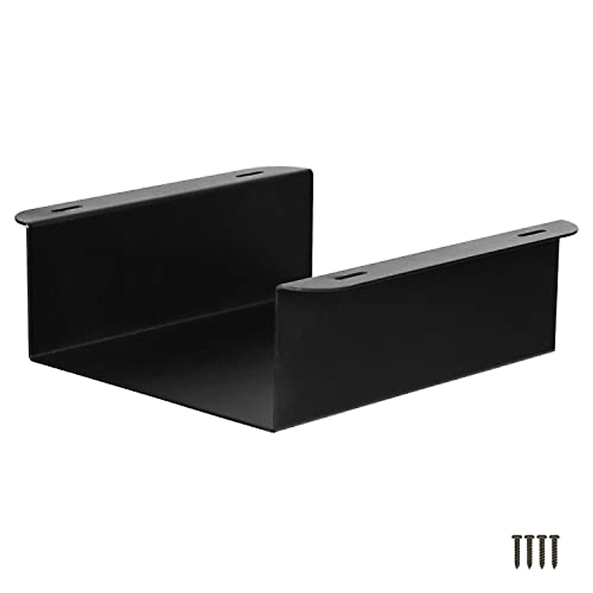 Ilyapa CPU Under Desk Shelf, Black Under Desk PC Mount, Steel Computer Under Desk Mount, Under Desk Storage Shelf for Home, Office, Desks - 2.75 x 6.75 x 8