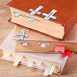 48 Pcs Magnetic Bookmarks Religious Floral Marble Christian Cross Bookmark for Women Bible Magnetic Page Clips Cute Flower Religious Scripture Bible Verse Marks for Student Office Book (Floral Style)