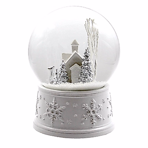 100MM White Christmas Snow Globe from The San Francisco Music Box Company