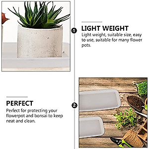 Hemoton 6pcs Water Tray Flower Pot Tray Clay Pebbles for Plants Flower Saucer Rectangular Flowerpot Trays Houseplants Live Indoor Bottom Saucer Bracket Square Plastic Raw Material Pp 27c