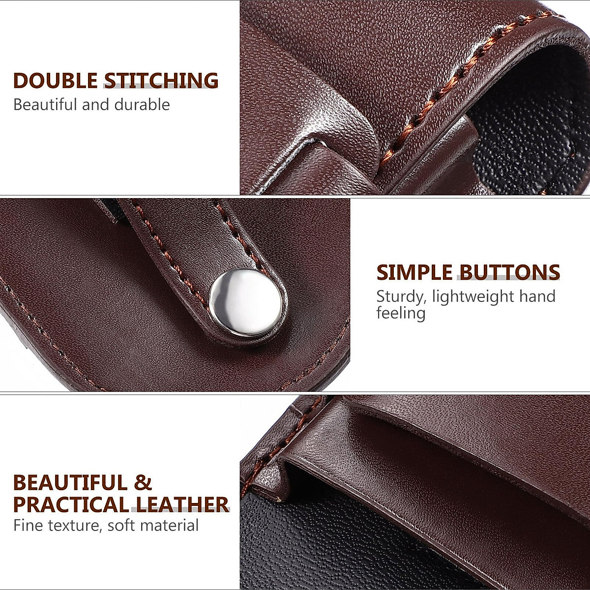 Hemobllo Leather Pocket Watch Pouch - Pocket Watch Leather Case with Bronze Chain Vintage Pocket Watch Belt Holder Case for 38mm-45mm Pocket Watch