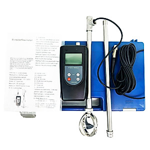 HFBTE Digital Water Velocity Meter River Velocity Meter Flow Rate Sensor for Open Channel Flow with Speed Range 0.01-5.00m/s LED Backlight Current Measurement Error ≤1.5% Pole Positioning Measurement