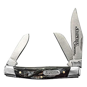 Schrade Imperial IMP16S Stockman 5.9in Stainless Steel Traditional Folding Knife with 2.5in Clip Point, Sheepsfoot and Spey Blade and POM Handle for Outdoor Hunting Camping and Everyday Carry,Silver