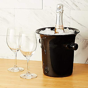 True Black Ice Bucket with Handles, Beverage Tub for Parties, Wine and Champagne Drink Bucket for Outdoor and indoors entertaining, 3 liter, Black