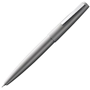 Lamy 2000 silver - elegant fountain pen in a velvety matt polished stainless steel barrel - 14 ct. gold nib, partially platinum-plated - nib size F