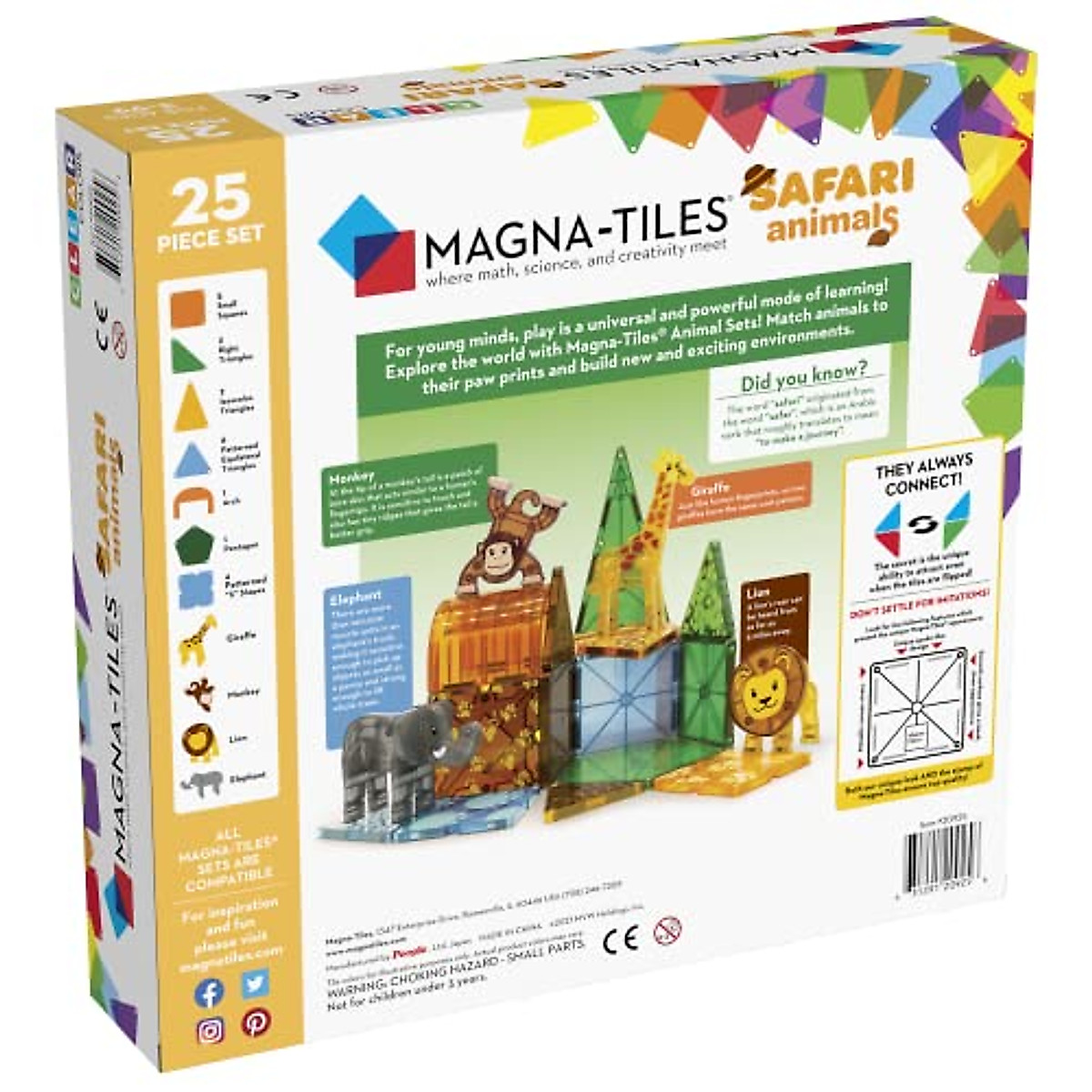 Magna Tiles® Safari Animals 25 Piece Set