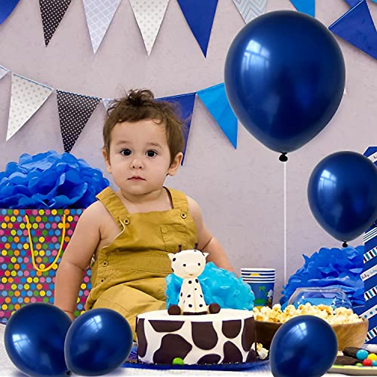 Navy Blue Balloons Garland Kit,106 pcs Navy Balloons Dark Blue Latex Balloons with 18 12 10 5 Inch Party Balloon Kit for Birthday Baby Shower Wedding Graduation Decoration