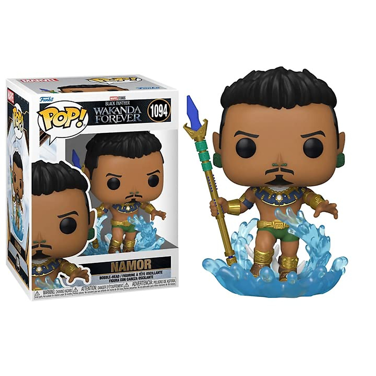 POP Marvel: Black Panther: Wakanda Forever - Namor The Sub-Mariner Funko Vinyl Figure (Bundled with Compatible Box Protector Case), Multicolored, 3.75 inches