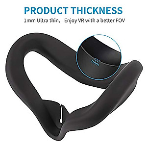 Cybcamo VR Silicone Face Cover and Touch Controller Grip Cover for Oculus Quest 2 Headset Washable Face Pad Cushion Accessories Sweatproof & Light Blocking (Black)