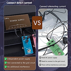 Guitar Pedal Power Supply,Lotkey Power Supply Portable 7 Isolated DC Output Built-in Rechargeable Battery Power Supply for 9V Guitar Bass Effect Pedals with USB Port for iPhone iPad